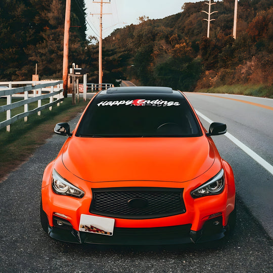 Happy Endings Windshield Banner | Rising Sun | Car Decal